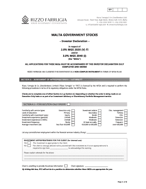 Fillable Online Investor Declaration Fax Email Print - pdfFiller