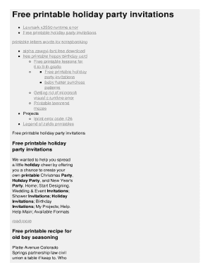 Fillable Online Free printable holiday party invitations Fax Email ...