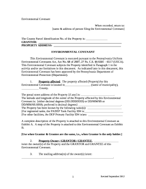 Environmental Covenant Doc Template | pdfFiller
