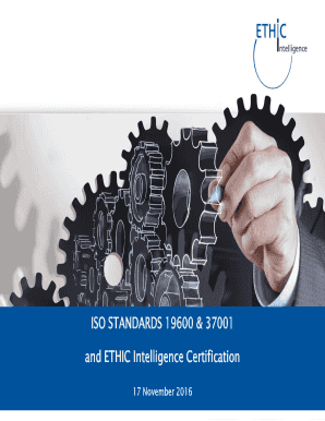 Fillable Online ISO STANDARDS 19600 & 37001 Fax Email Print - pdfFiller