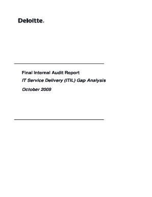 Fillable Online IT Service Delivery (ITIL) Gap Analysis Fax Email Print ...