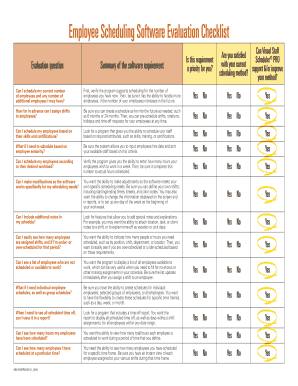Fillable Online Employee Scheduling Software Evaluation Checklist Fax Email Print - pdfFiller
