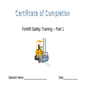 Forklift Safety Training Part 1 Doc Template | pdfFiller