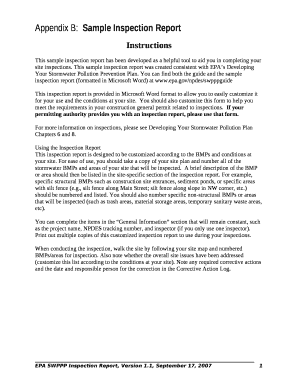 Appendix B:Sample Inspection Report Doc Template | pdfFiller