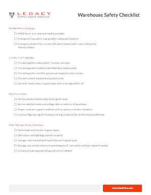 Fillable Online Warehouse Safety Checklist Fax Email Print - pdfFiller