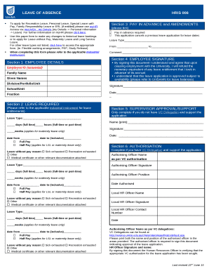 To apply for Recreation Leave, Personal Leave, Special Leave with Pay ...