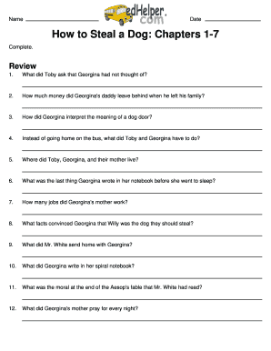 Fillable Online How to Steal a Dog: Chapters 1-7 Fax Email Print ...