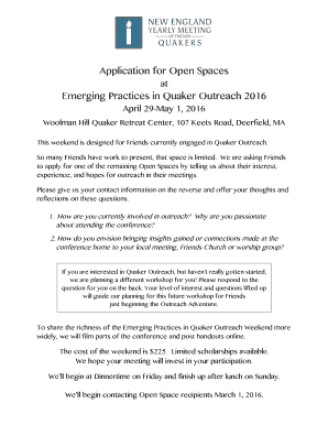 Fillable Online Application for Open Spaces Fax Email Print - pdfFiller