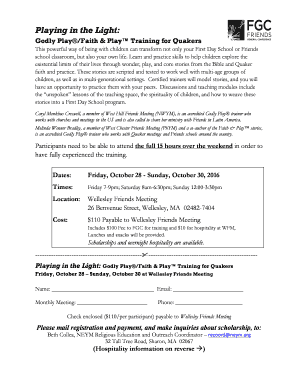 Fillable Online Playing in the Light: Fax Email Print - pdfFiller