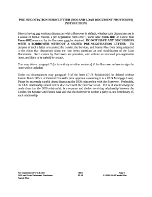 PRE-NEGOTIATION LETTER (NOI AND LOAN DOCUMENT PROVISIONS) Doc Template ...