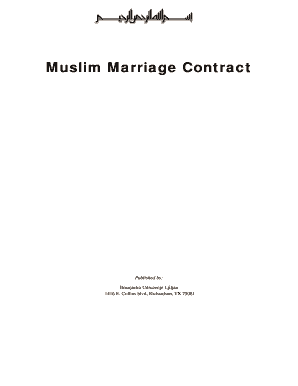 Fillable Online Muslim Marriage Contract Fax Email Print - pdfFiller