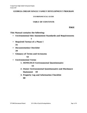 GEORGIA DREAM SINGLE FAMILY DEVELOPMENT PROGRAM Doc Template | pdfFiller