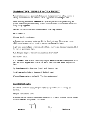 narrative tenses pdf Doc Template | pdfFiller