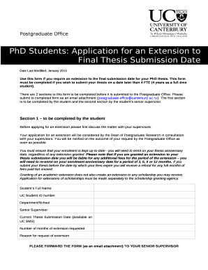 PhD Students: Application for an Extension to Final Thesis Submission ...