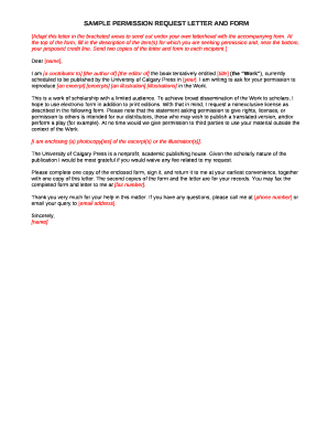 SAMPLE PERMISSION REQUEST LETTER AND Doc Template | pdfFiller