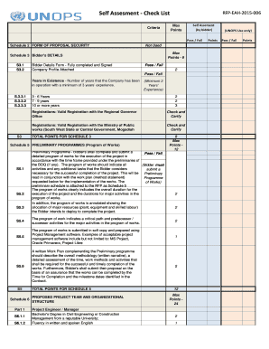 Fillable Online Self Assesment - Check List Fax Email Print - pdfFiller