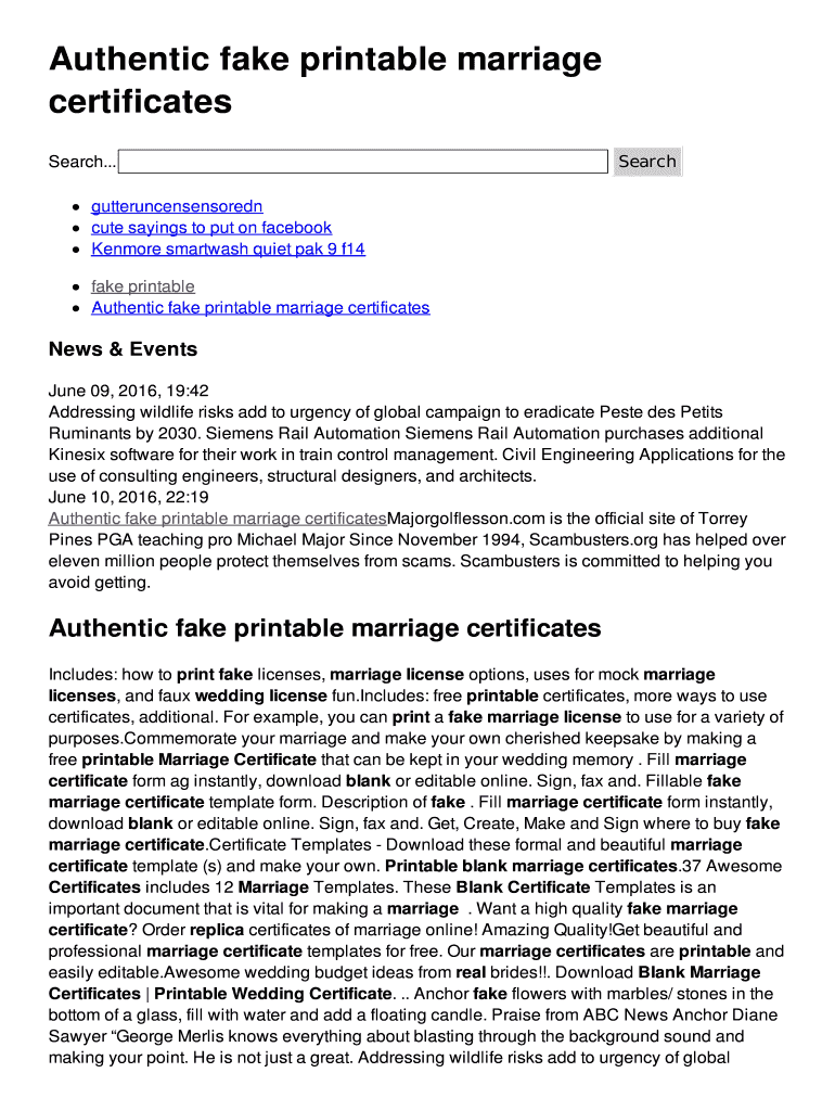 Fillable Online Authentic fake printable marriage Fax Email Print ...