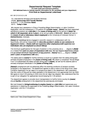 Departmental Request Template Doc Template | pdfFiller