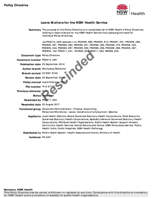 Leave Matters Nsw Health - Fill Online, Printable, Fillable, Blank ...