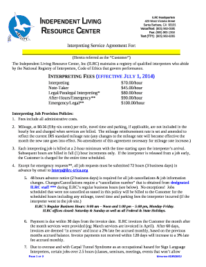 Interpreting Service Agreement For: Doc Template | pdfFiller