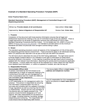 Standard Operating Procedure (SOP): Management of Controlled Drugs in ...
