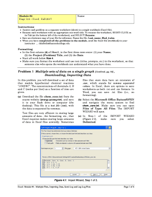 Fillable Online Answer each problem on a separate worksheet (sheet) in ...