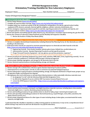 Fillable Online Orientation/TrainingChecklistforNewLaboratoryEmployees ...