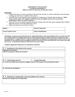 AMENDMENT COVER SHEET Doc Template | pdfFiller