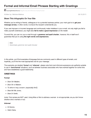 Fillable Online Formal and Informal Email Phrases Starting with ...