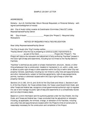 SAMPLE 120-DAY LETTER Doc Template | pdfFiller