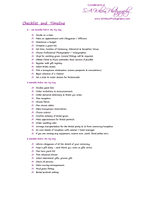 Fillable Online Checklist and Timeline Fax Email Print - pdfFiller