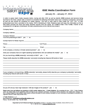 ISSE Media Coordination Doc Template | pdfFiller