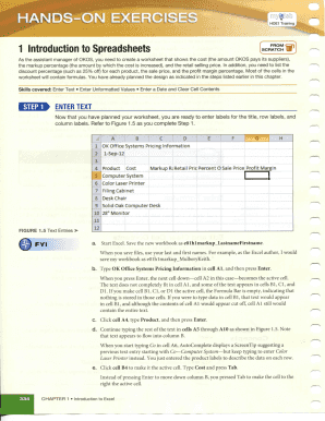 Fillable Online 1 Introduction to Spreadsheets Fax Email Print - pdfFiller