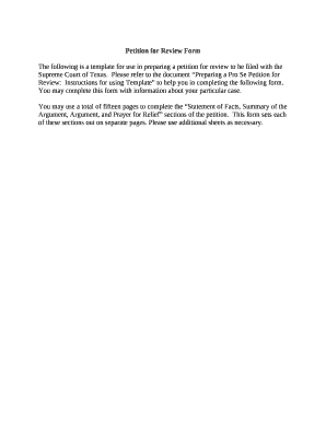 Petition for Review Doc Template | pdfFiller