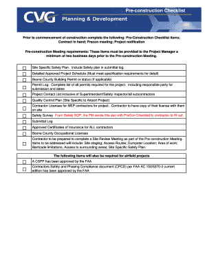 Fillable Online Prior to commencement of construction complete the ...