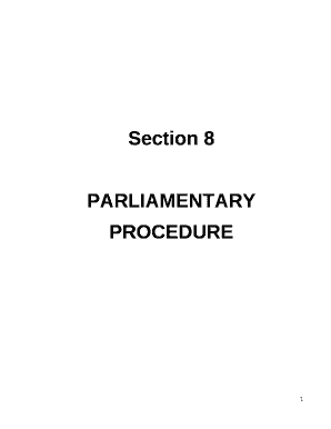 What is parliamentary procedure Doc Template | pdfFiller