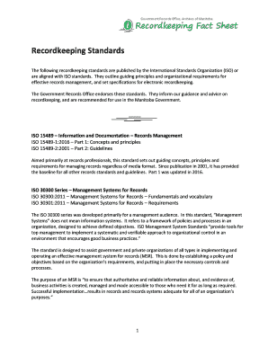 Fillable Online Recordkeeping Standards Fax Email Print - pdfFiller