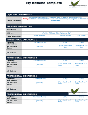 OBJECTIVE INATION Doc Template | pdfFiller