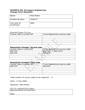 EXAMPLE BSc Aerospace Engineering Doc Template | pdfFiller