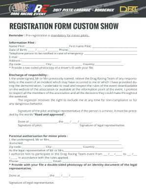 Fillable Online REGISTRATION FORM CUSTOM SHOW Fax Email Print - pdfFiller