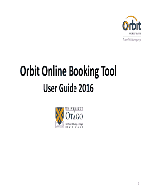 Fillable Online Orbit Online Booking Tool Fax Email Print - pdfFiller
