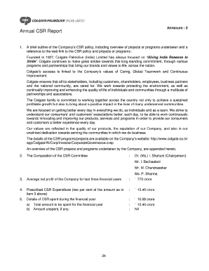 Fillable Online Annual CSR Report Fax Email Print - pdfFiller