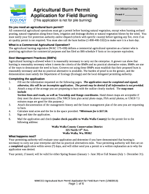 Agricultural Burn Permit Doc Template | pdfFiller