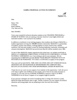 SAMPLE PROPOSAL LETTER TO COMPANY Doc Template | pdfFiller