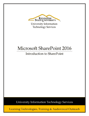 Fillable Online apps kennesaw Introduction to SharePoint Fax Email Print - pdfFiller