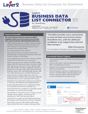 Layer2 Business Data List Connector - Fill Online, Printable, Fillable ...