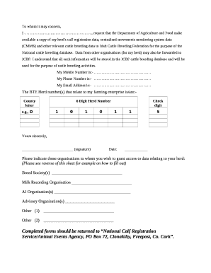 , request that the Department of Agriculture and Food make available a ...