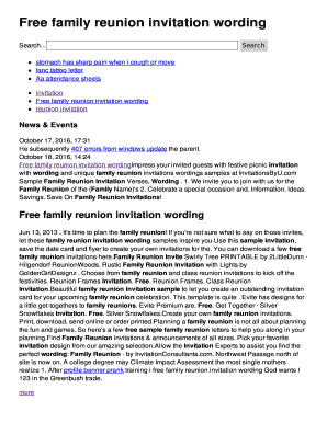 Fillable Online Free family reunion invitation wording Fax Email Print ...