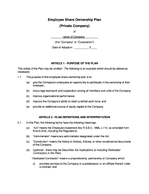 Fillable Online Employee Share Ownership Plan Fax Email Print - pdfFiller
