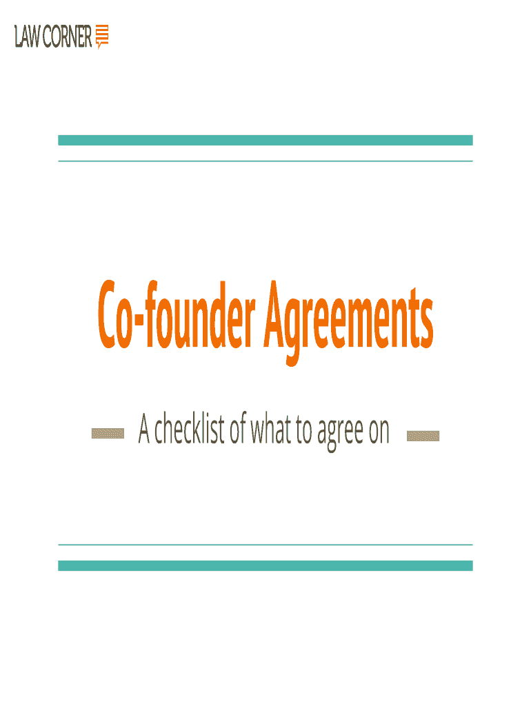 Fillable Online Co-founder Agreements Fax Email Print - pdfFiller